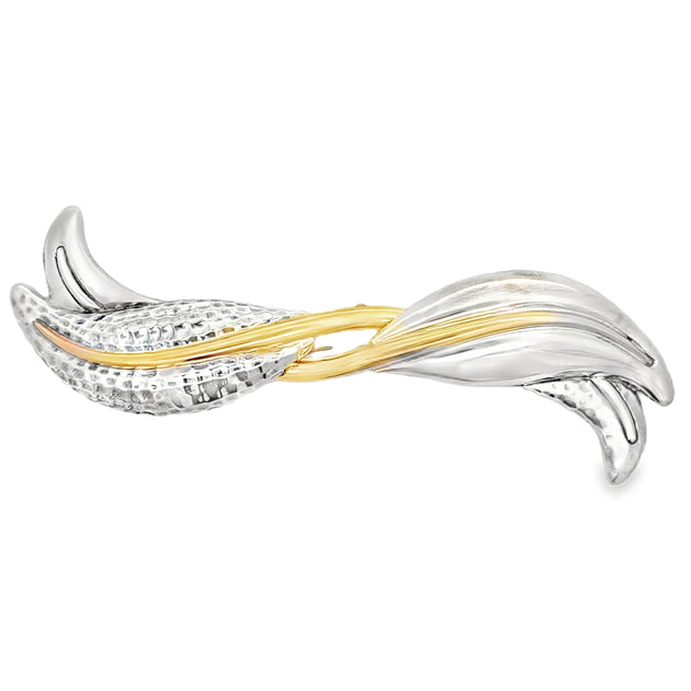 Estate Sterling Silver & 14K Yellow Gold Brooch – Lustre
